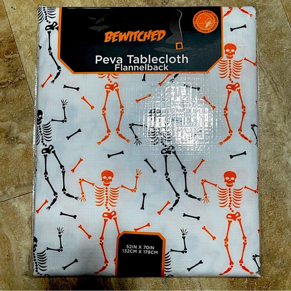 Dining | Bnip Halloween Peva Flannelback Tablecloth Dancing Skeletons ...